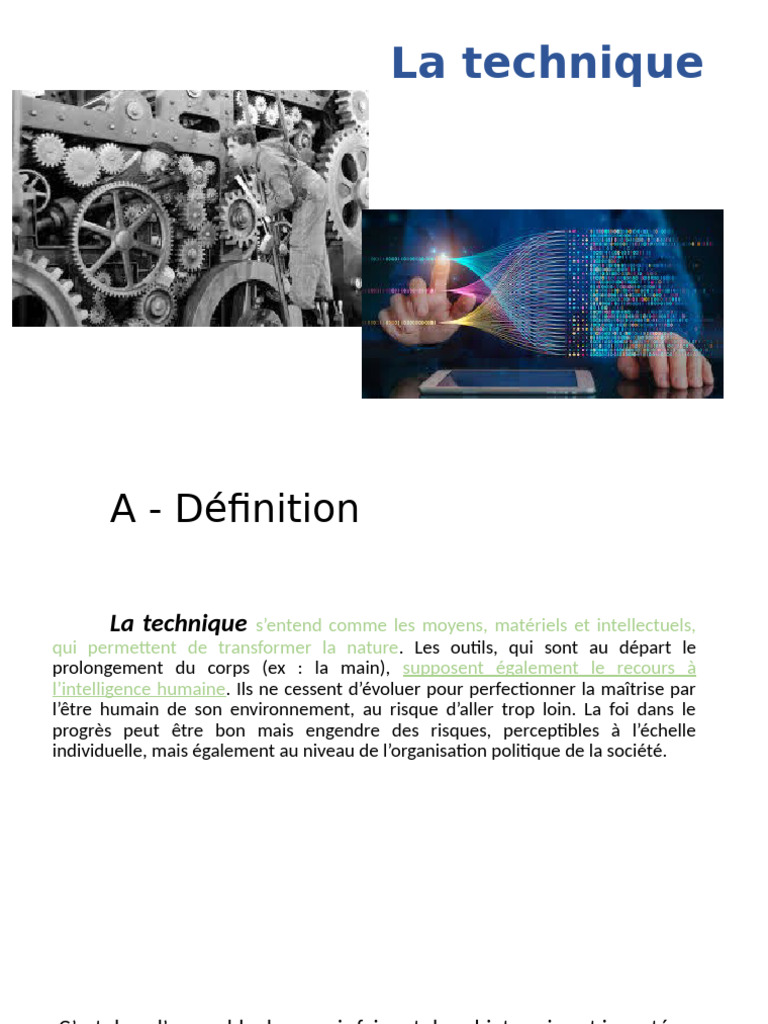 La technique : définition et enjeux humains | PDF | Prométhée