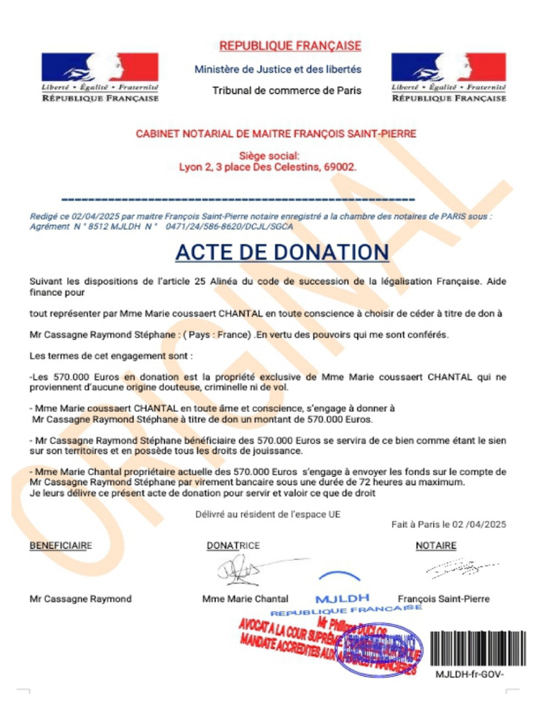 Acte de Donation | PDF