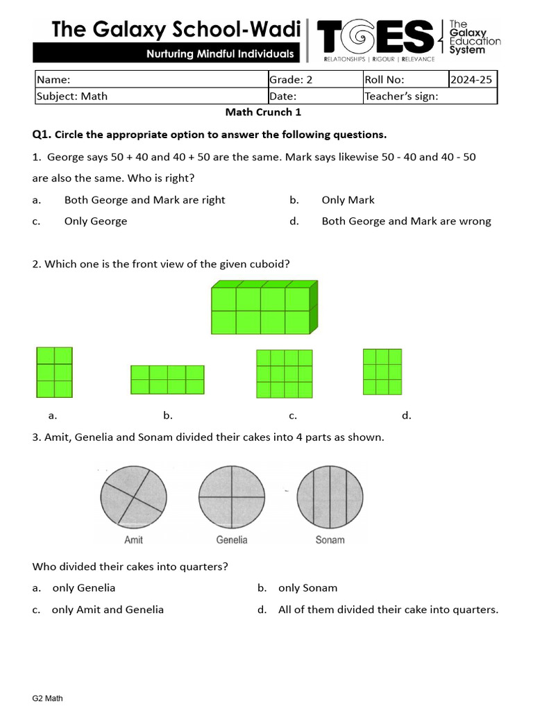 24-25 Checkpoint Term 3 (Stage 3) Worksheets | PDF