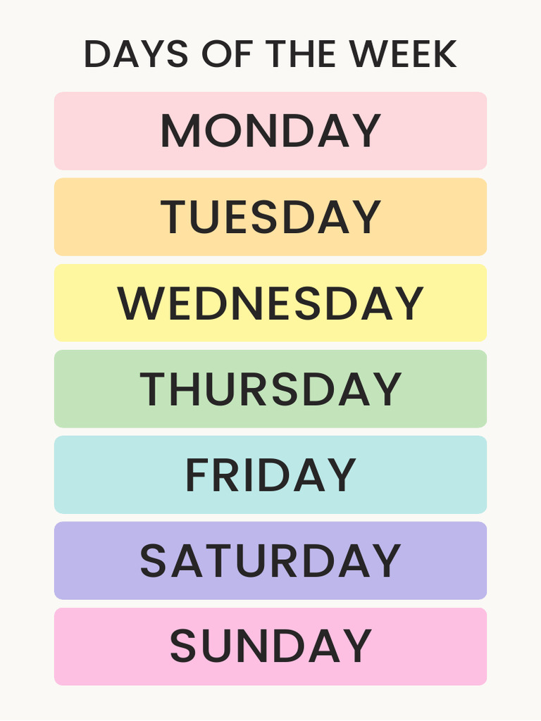 Days of The Week Poster | PDF