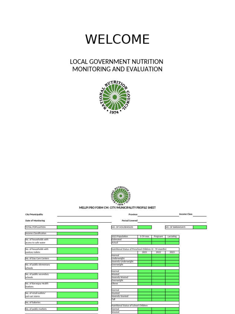 MELLPI Pro Form For CityMun0.5 | PDF | Human Nutrition | Dietary ...