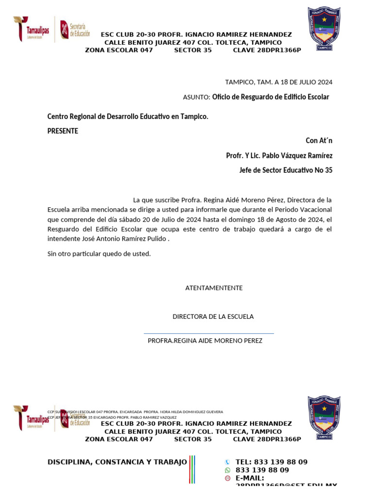 Oficio de Resguardo 2024 | PDF
