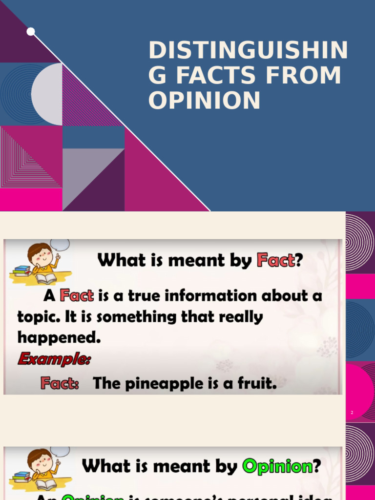 Distinguishing FACTS FROM OPINION | PDF
