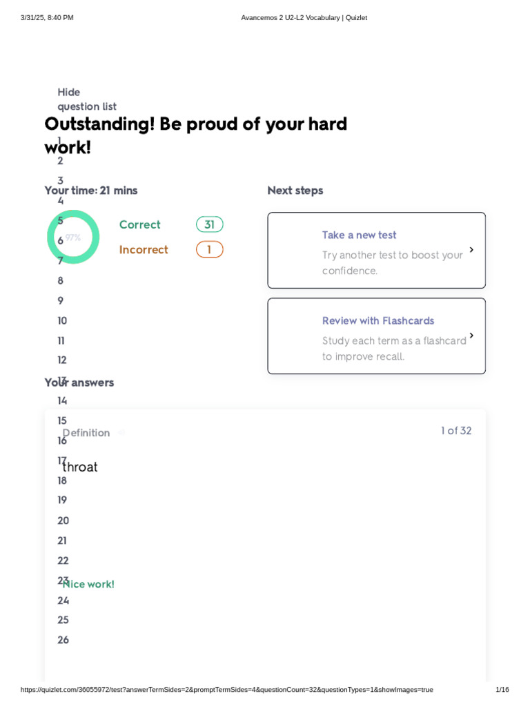 Avancemos 2 U2-L2 Vocabulary - Quizlet | PDF | Learning Methods | Learning