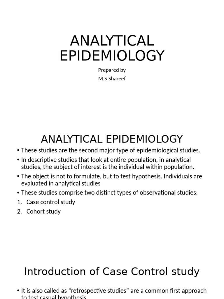 Analytical Epidemiology: Case-Control & Cohort Studies | PDF ...