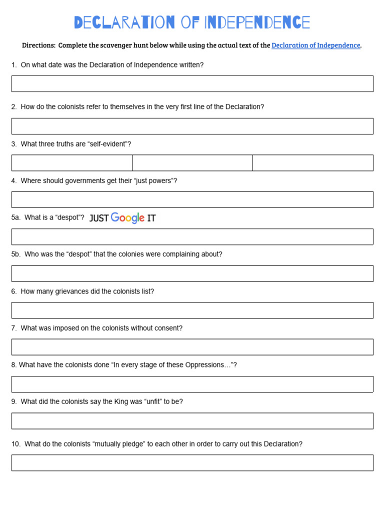 Liam Pierce - PRINTABLE - DOI Scavenger Hunt | PDF