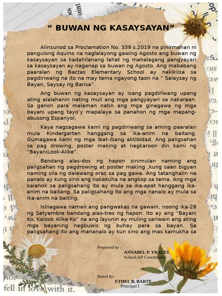 Buwan NG Kasaysayan | PDF