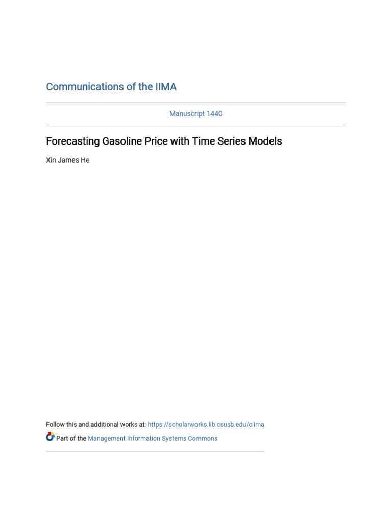 Forecasting Gasoline Price With Time Series Models | PDF | Time Series ...