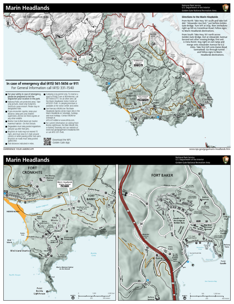 Marin Headlands Map | PDF | Running Competitions | Long Distance Running