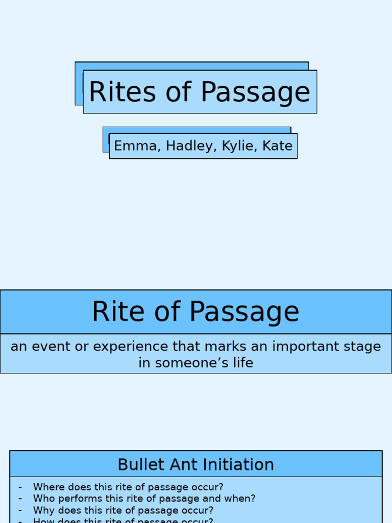 Rites of Passage Presentation | PDF