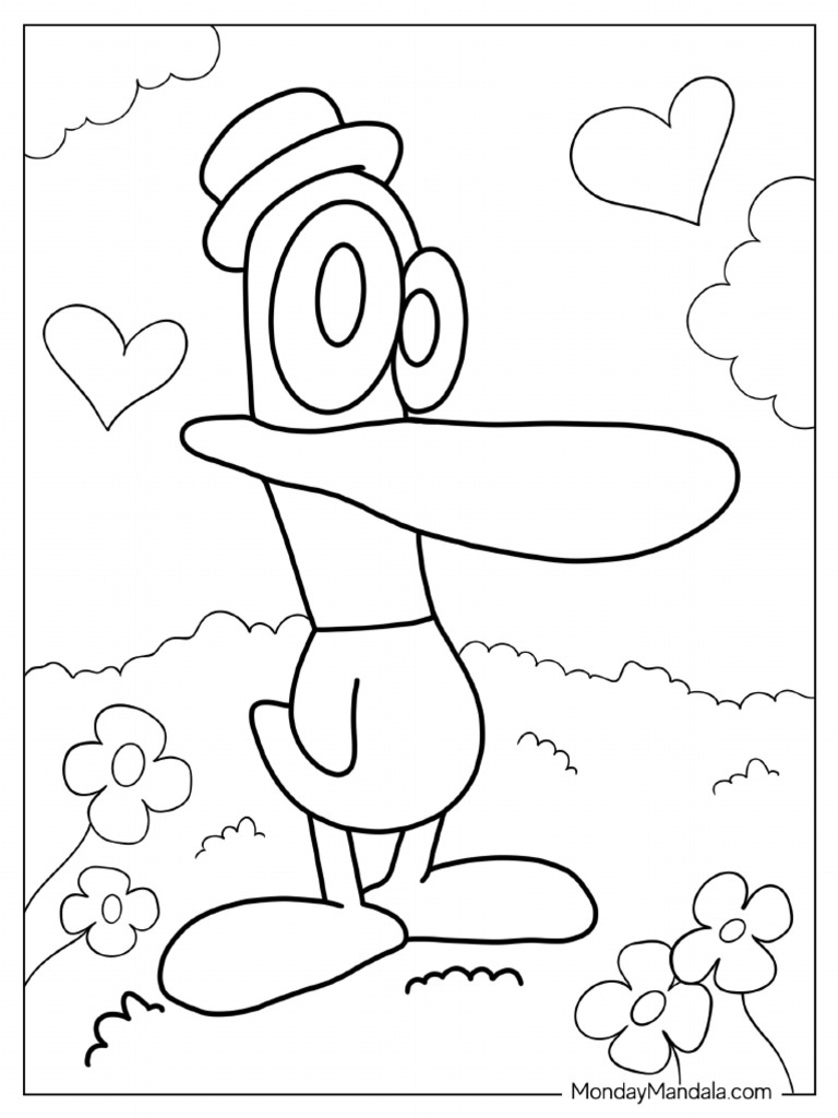 Pato The Yellow Bird Coloring in | PDF