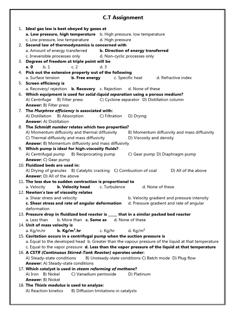CT Assignment | PDF | Chemical Reactor | Corrosion