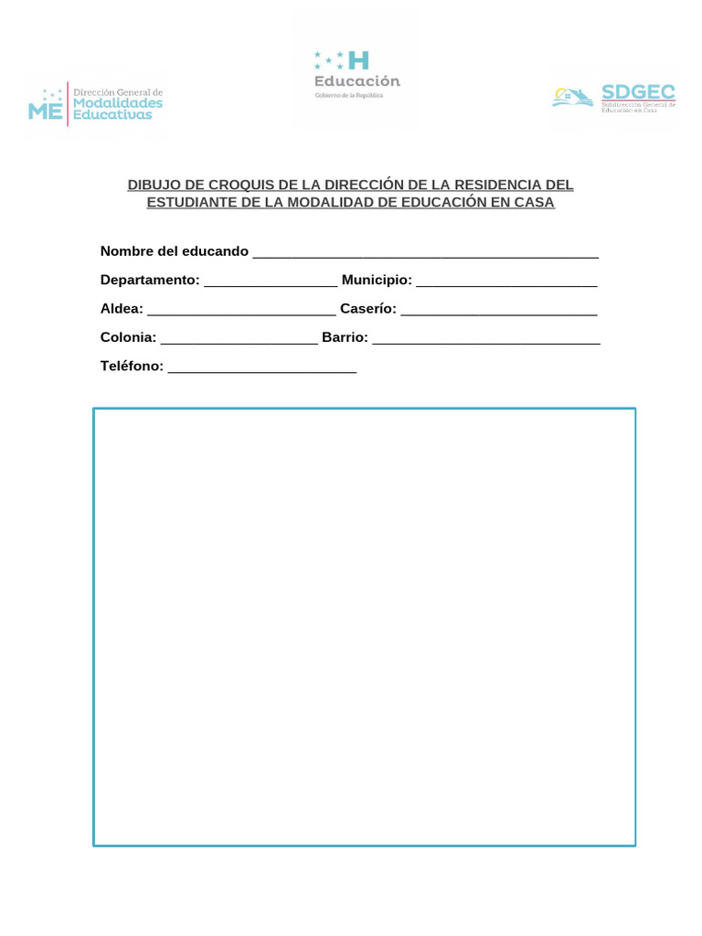 Ficha Croquis Domicilio Educando | PDF