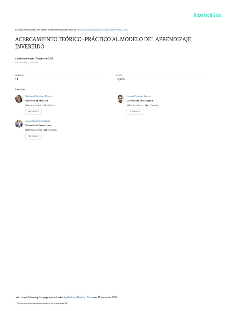 Acercamientotericoprcticoalmodelode Aprendizaje Invertido | PDF | Enseñando | Aprendizaje