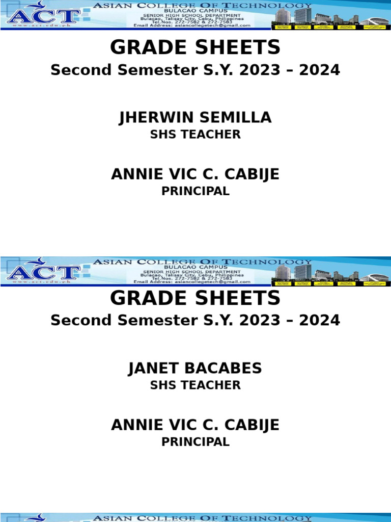 Grade Sheets | PDF