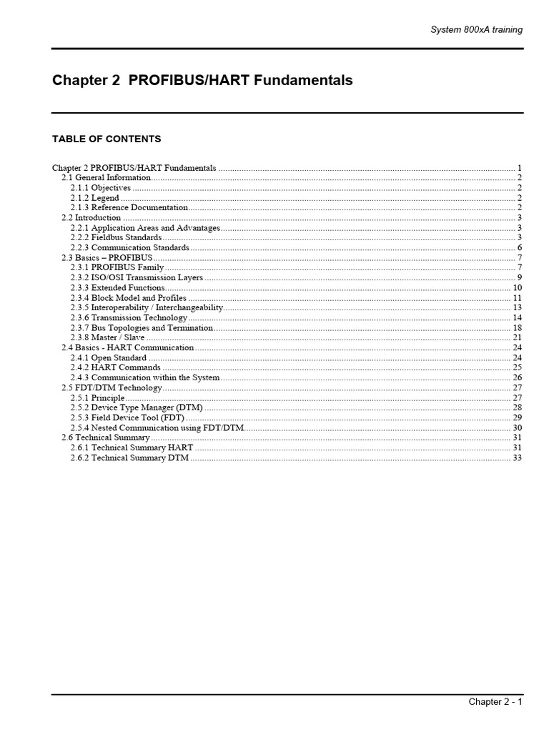 02 Profibus Hart Fundamentals | PDF | Osi Model | Data Transmission
