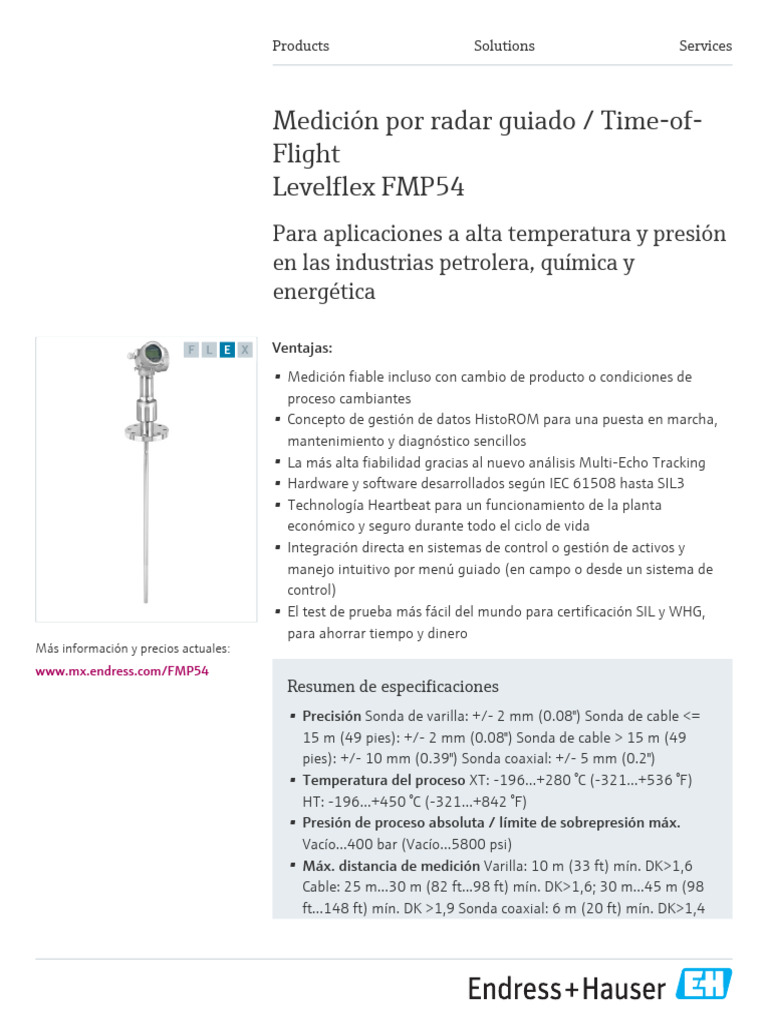 Endress-Hauser Levelflex FMP54 ES | PDF