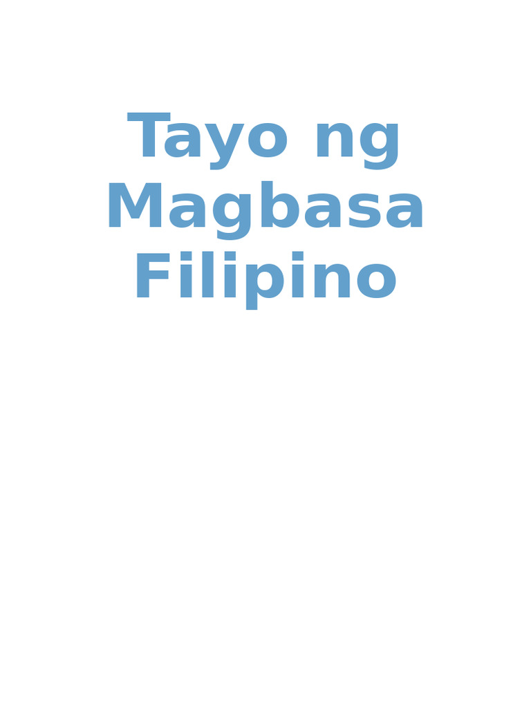 Tayo Ng Magbasa Filipino | PDF