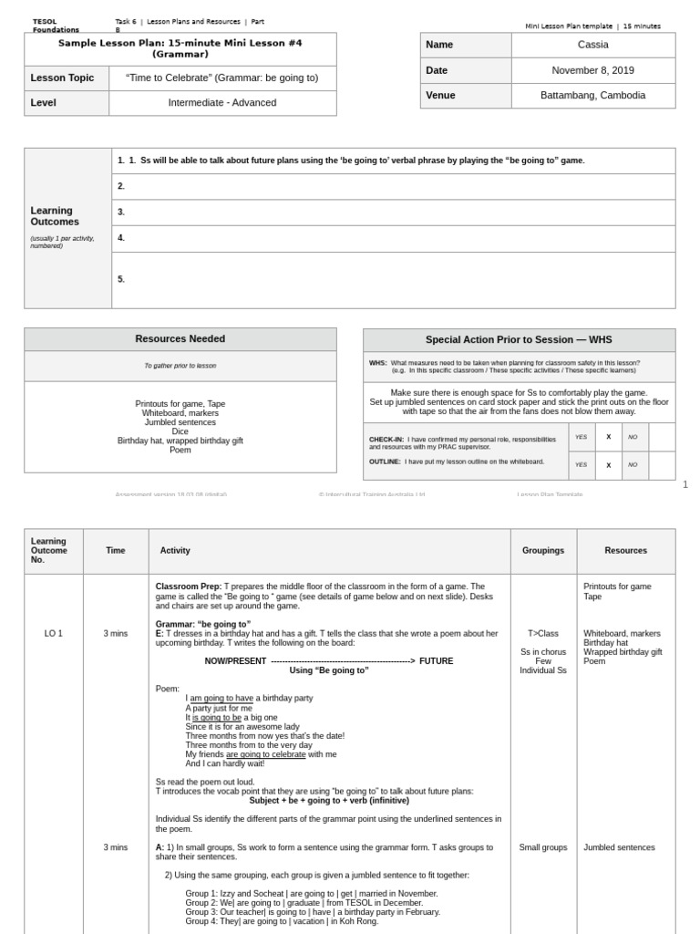 Time To Celebrate - Grammar Lesson - Sample Lesson Plan - GOOGLE SLIDES ...