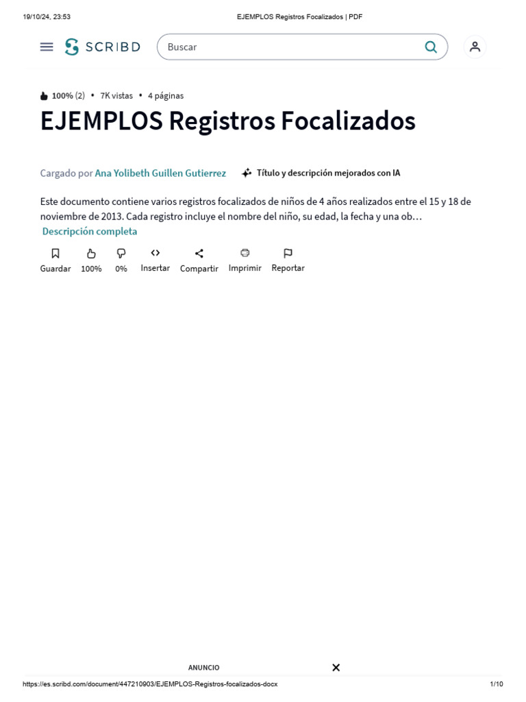 EJEMPLOS Registros Focalizados - PDF | PDF