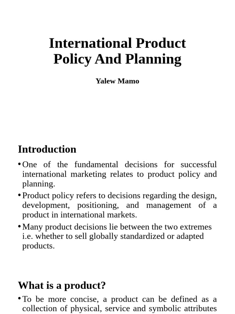 International Product Policy Overview | PDF | Brand | Product (Business)