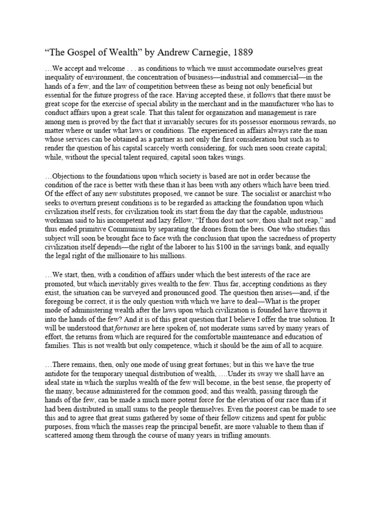 gospel-wealth | PDF