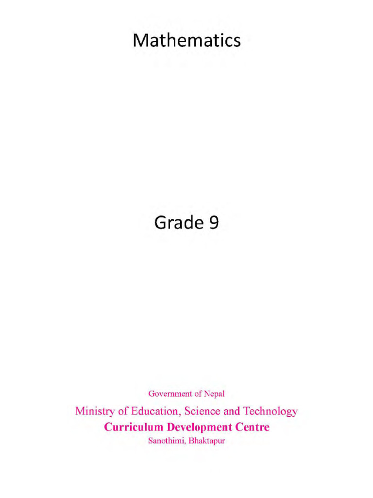 Maths English Class 9 Nepal | PDF