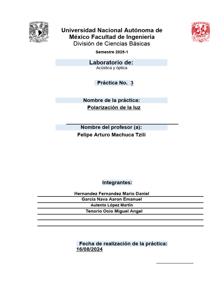 Brigada 1 Práctica 3 | PDF | Polarización (ondas) | Olas