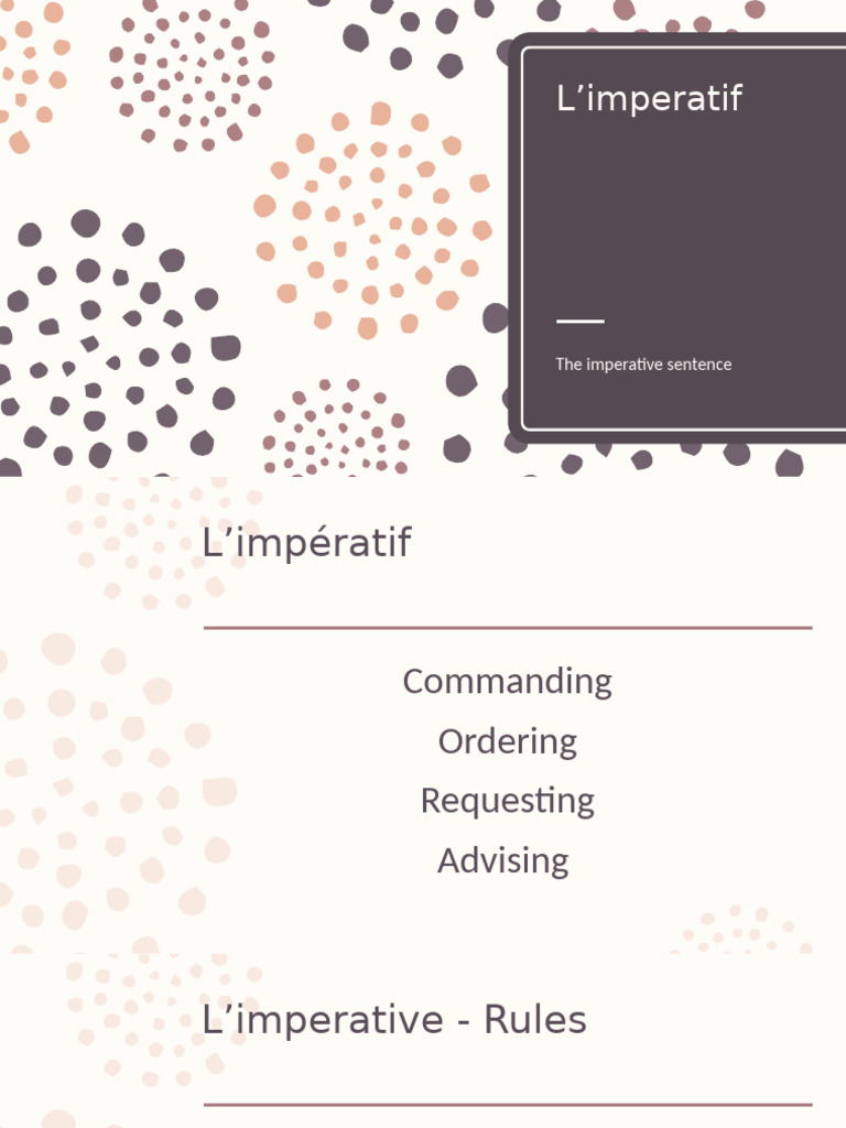 Règles de l'impératif en français | PDF