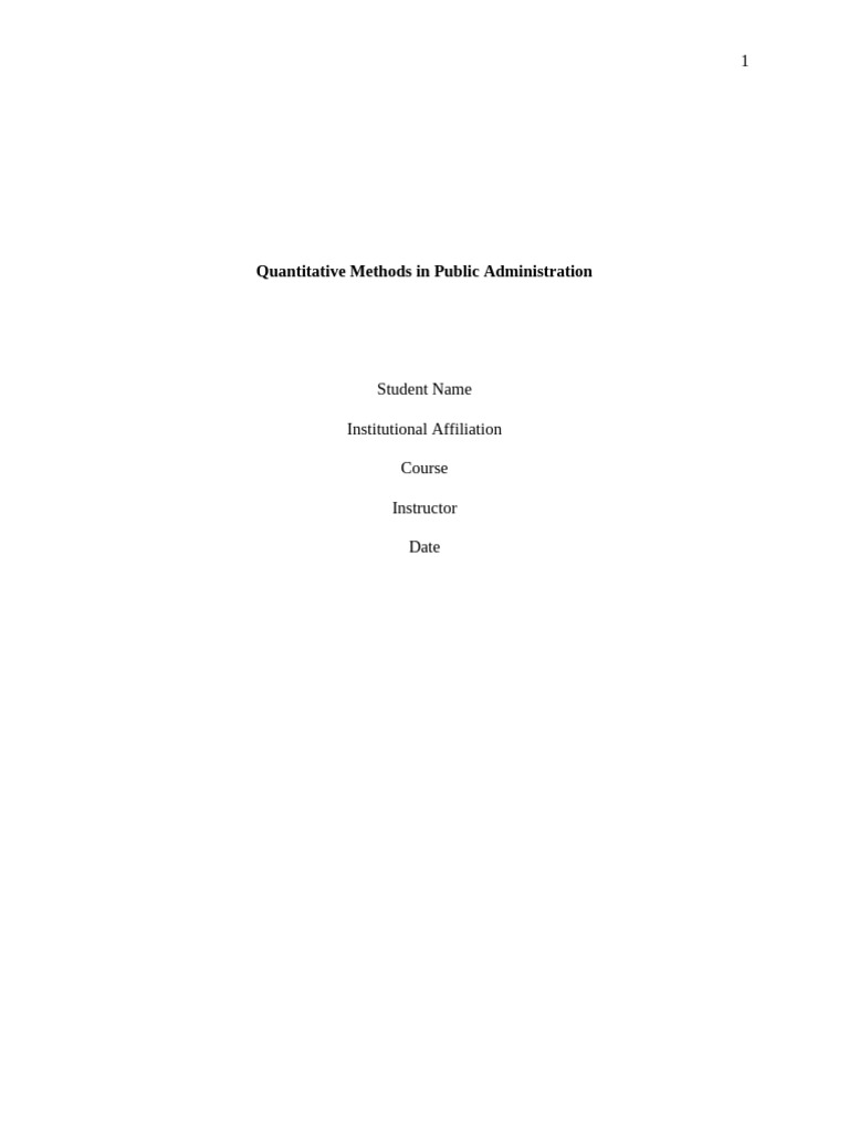 Quantitative Methods in Public Administration | PDF | Quantitative Research | Statistics