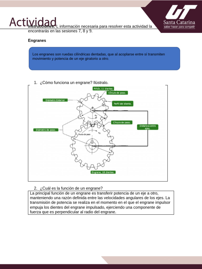 Funcionamiento y Tipos de Engranes | PDF | Engranaje | Eje