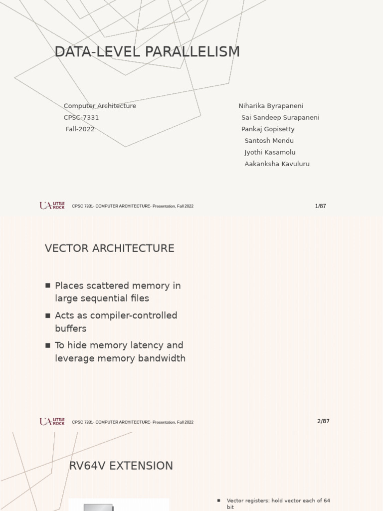 Data-Level Parallelism Presentation (1) Morning 6 35AM | PDF | Thread (Computing) | Central ...
