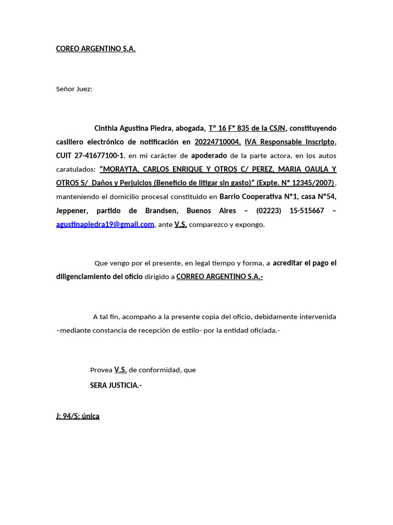 Coreo Argentino S.A. | PDF