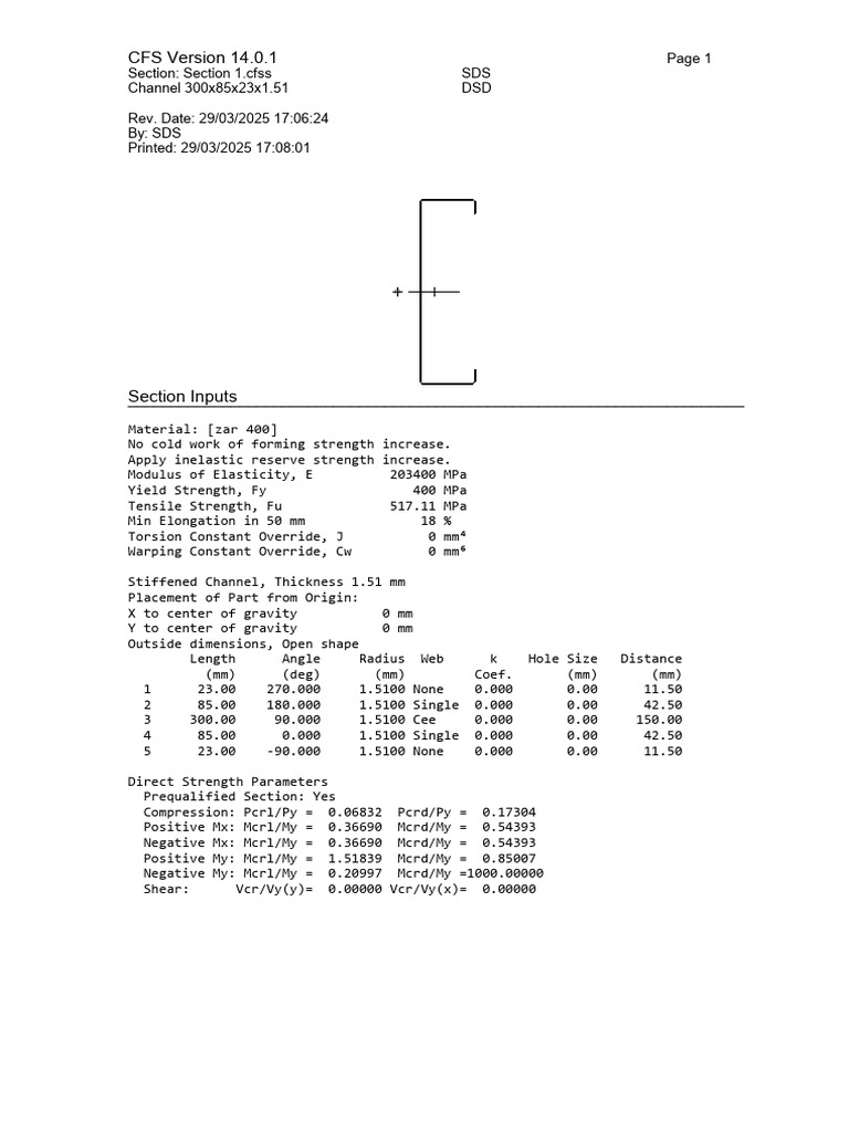 CFS Channel Section Specifications 14.0.1 | PDF