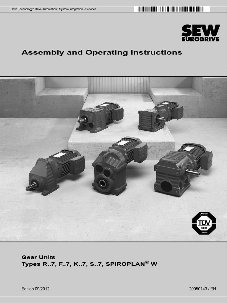 Gear Unit Assembly Instructions | PDF | Gear | Electrician