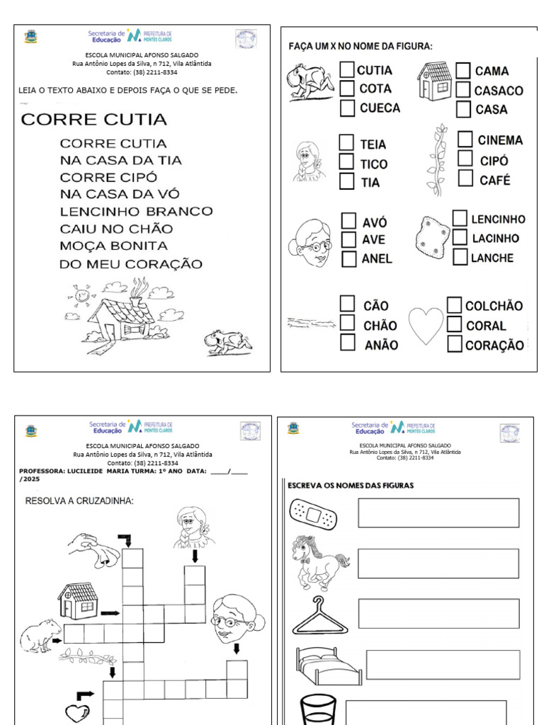 Atividade Do Texto Corre Cutia | PDF