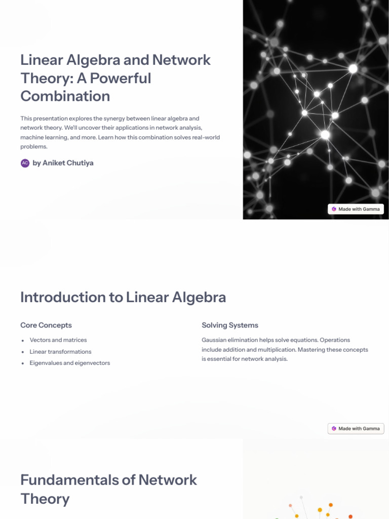 Linear Algebra and Network Theory A Powerful Combination | PDF | Linear Algebra | Matrix ...