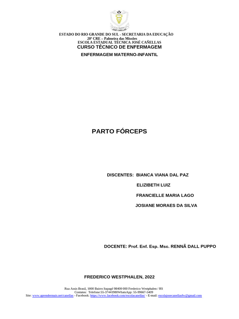Parto Fórceps: História e Cuidados | PDF | Parto | Especialidades médicas