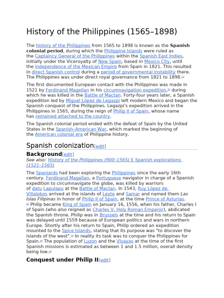 Spanish Colonial History of the Philippines | PDF | Philippines ...
