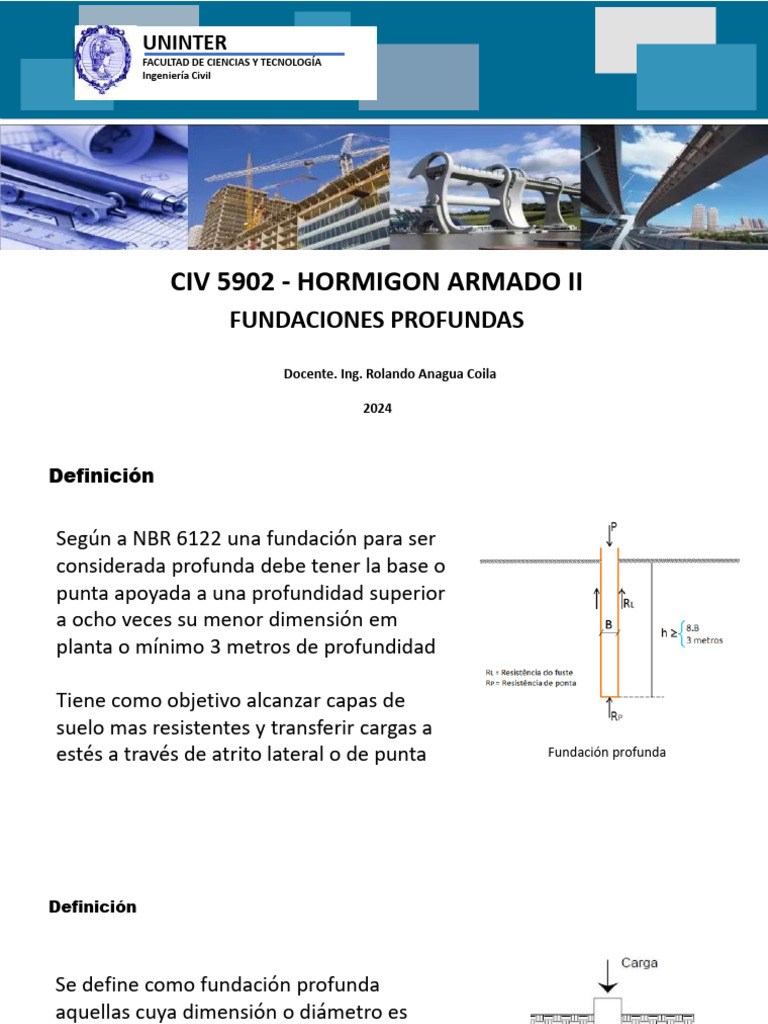 Tipos de Fundaciones Profundas en Ingeniería | PDF | Fundación profunda ...