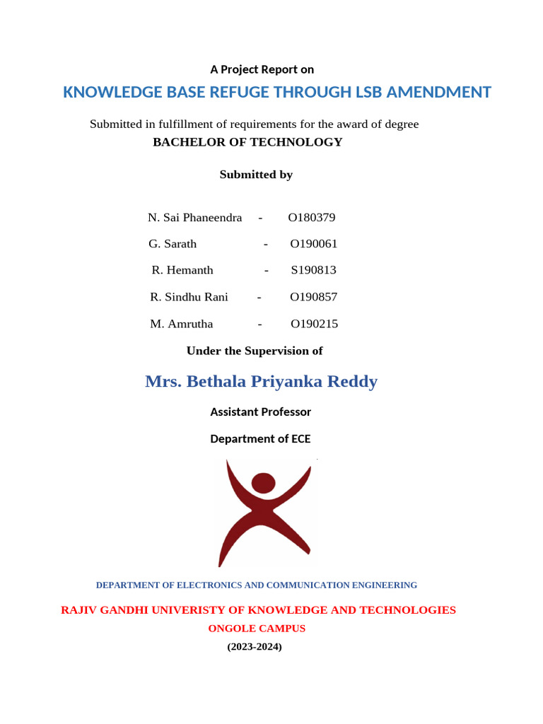 A Project Report On Image Steganography Using LSB Algorithm | PDF ...