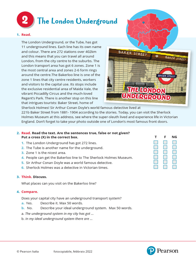 The London Underground (Reading A 2 English 1) | PDF