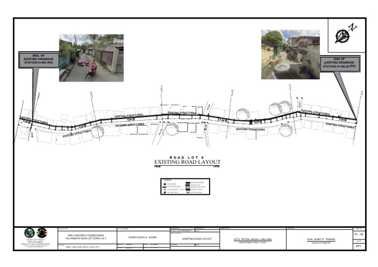 Existing Road Layout: Beg. of Existing Drainage STATION 0+000 (RS) End ...