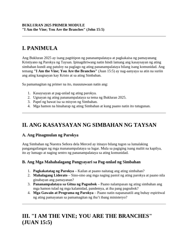 Bukluran 2025 Primer | PDF