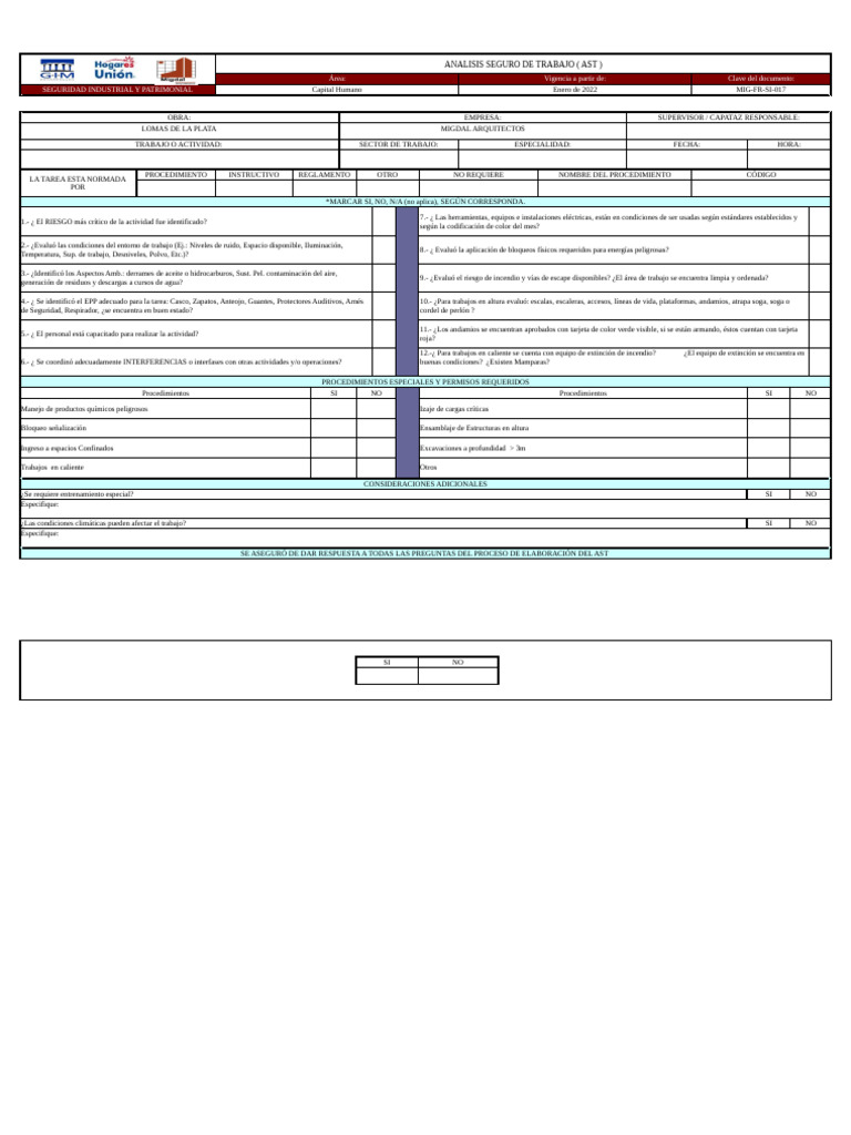 FORMATO AST PARTE 1 | PDF