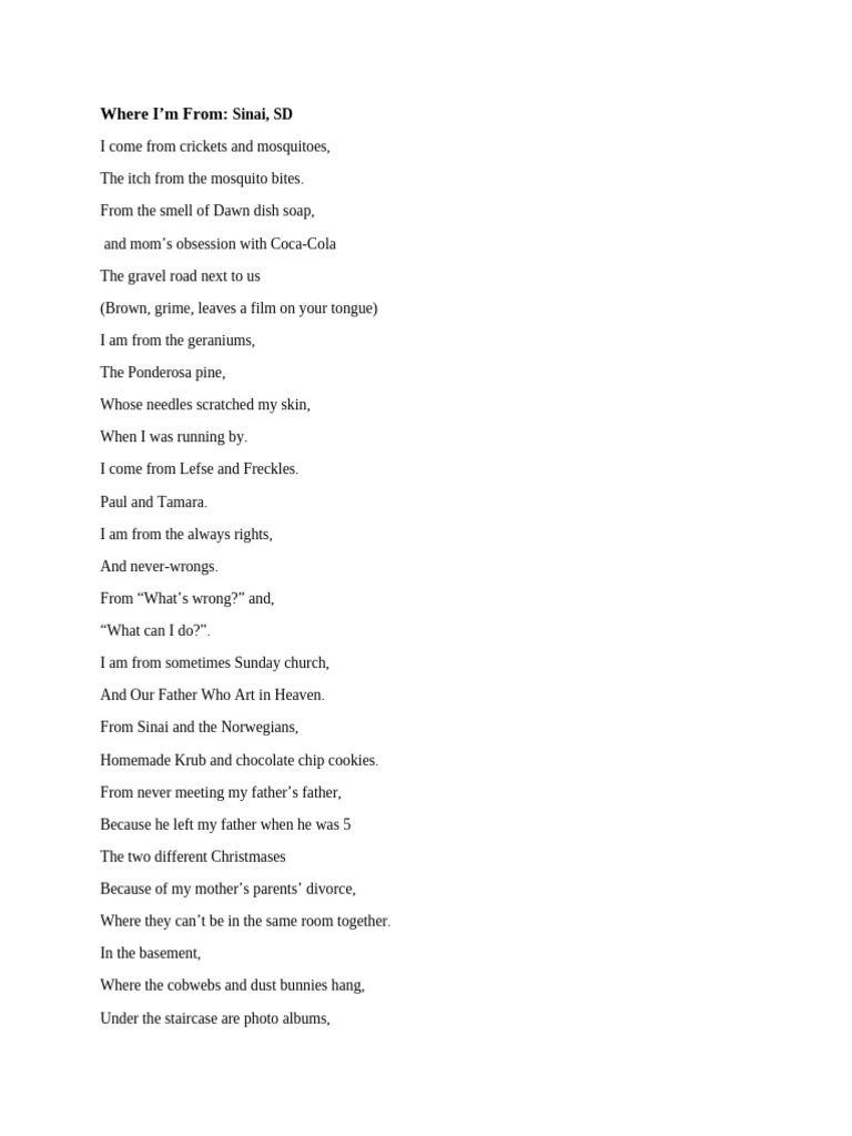 Place Poem Portfolio Version | PDF