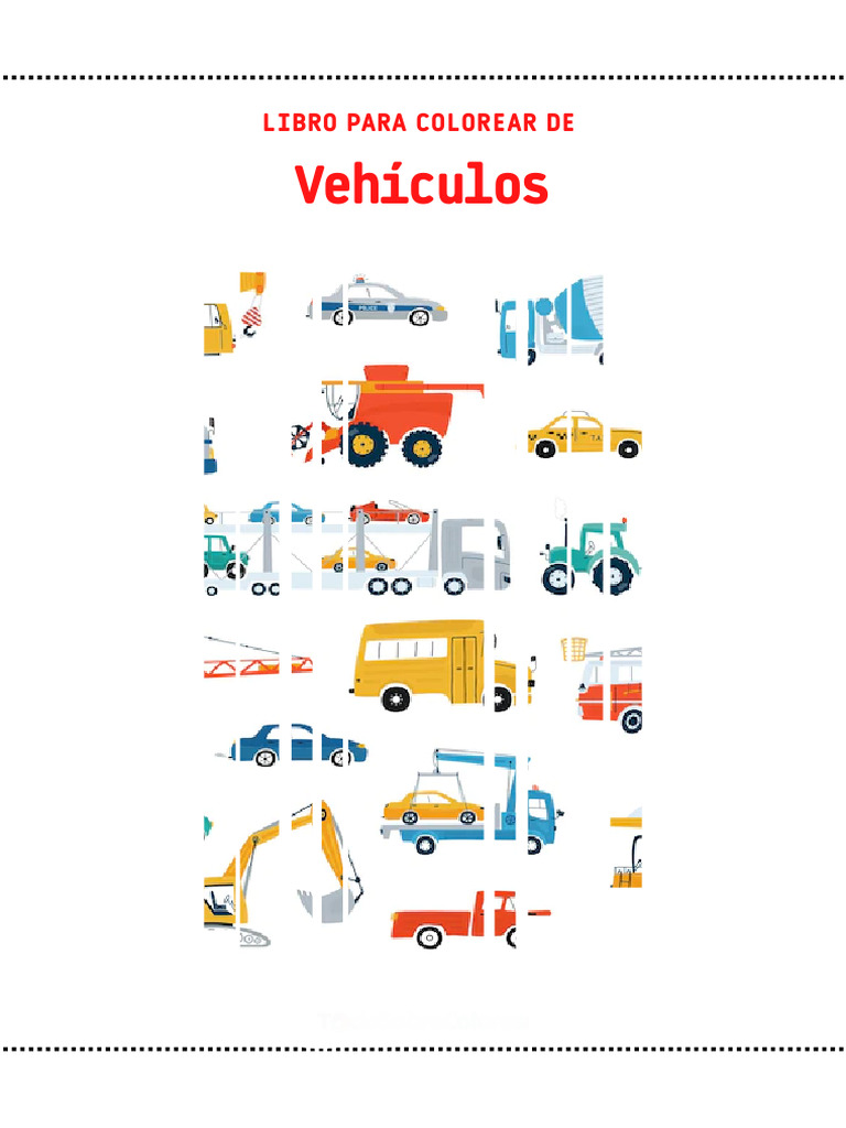 Libro para Colorear de Vehiculos | PDF
