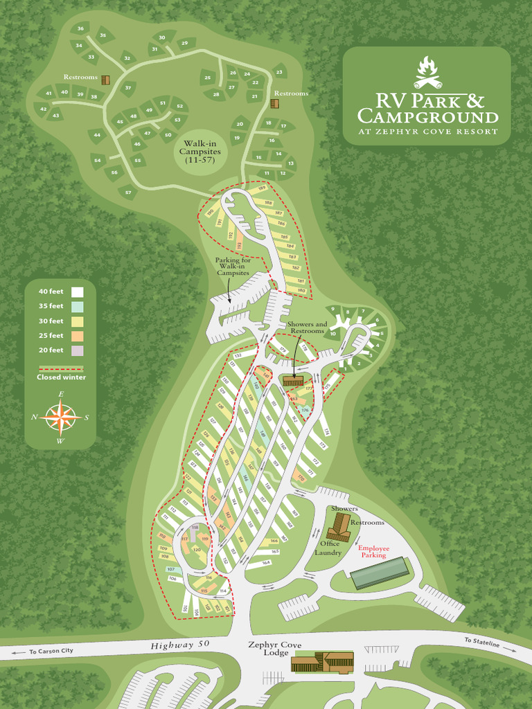 Zephyr Cove Campground Layout Map | PDF | Campsite | Camping