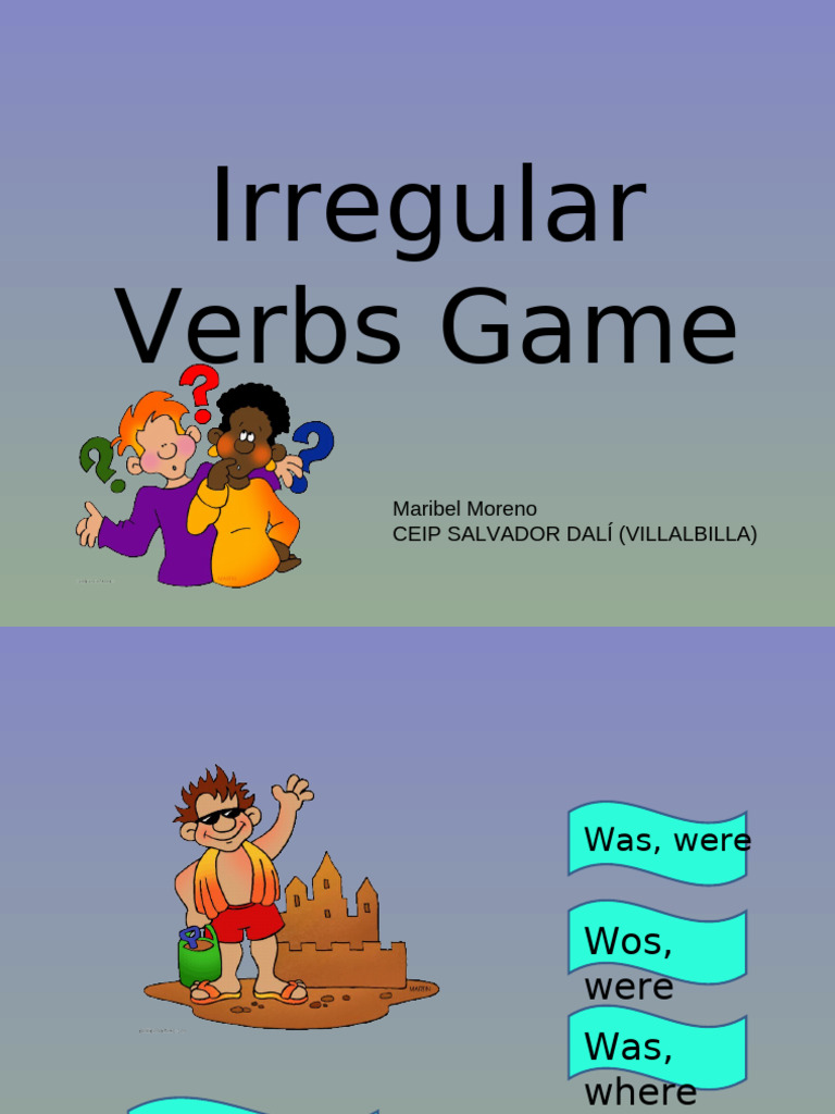 Irregular Verbs Game Past Part 1 Activities Promoting Classroom ...