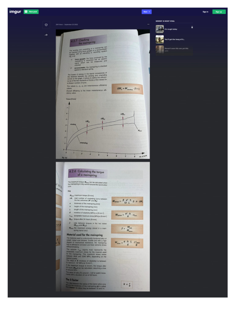 Calculation of Mainspring Power | PDF